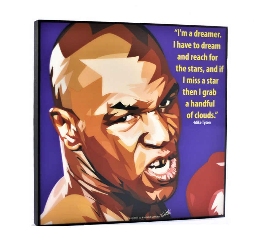Famous Pop Art Mike Tyson 25cm x 25cm Wall Frame – BlueCloud